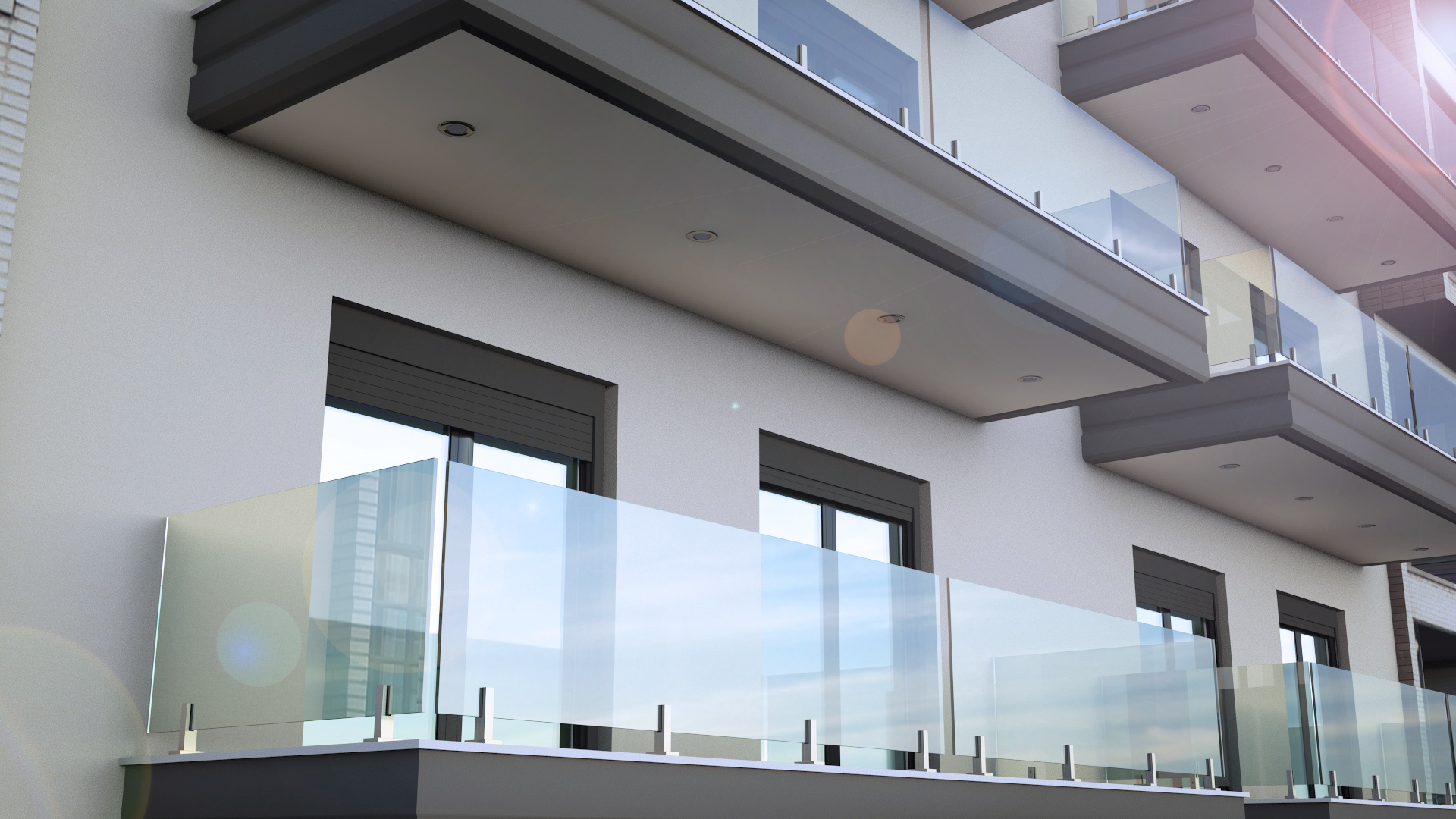AL-25 Aluminium Spigot Balustrade - Balcony Installations